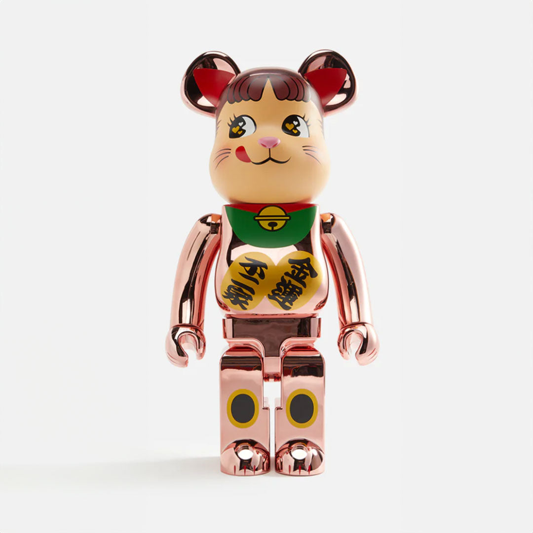 1000% Bearbrick Manekineko Pekochan Fortune Double Coin - Pink/Gold