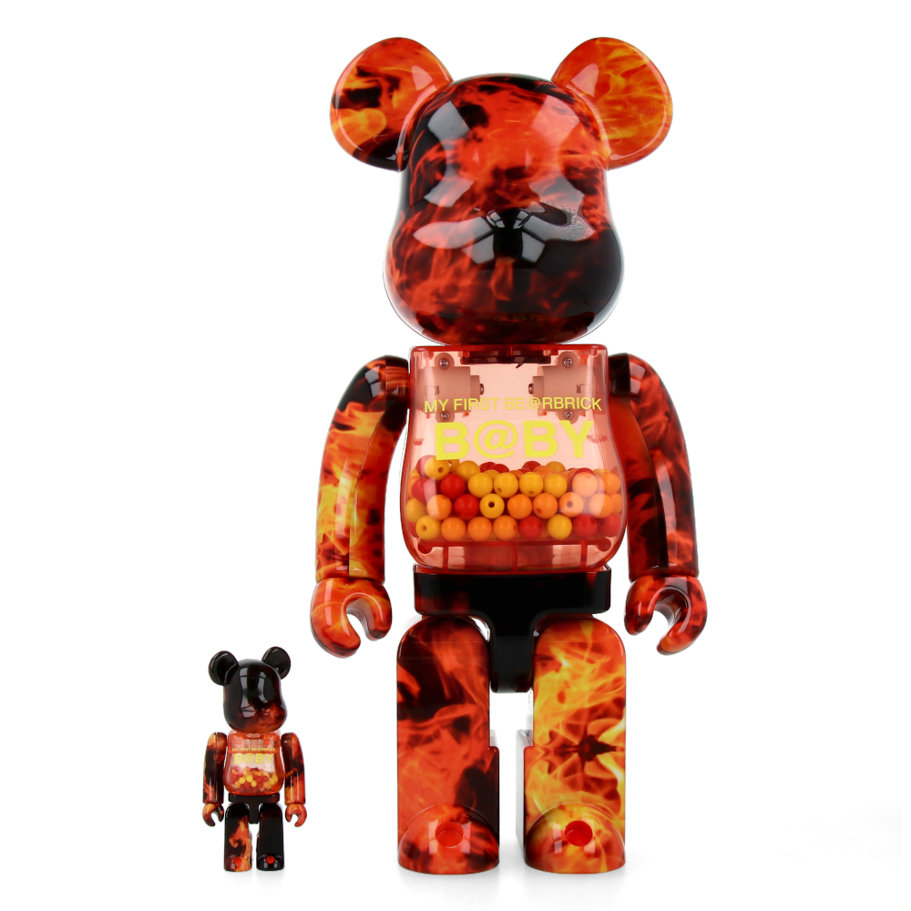 400% + 100% Bearbrick My First Baby Flame - Figurine Medicom Toy
