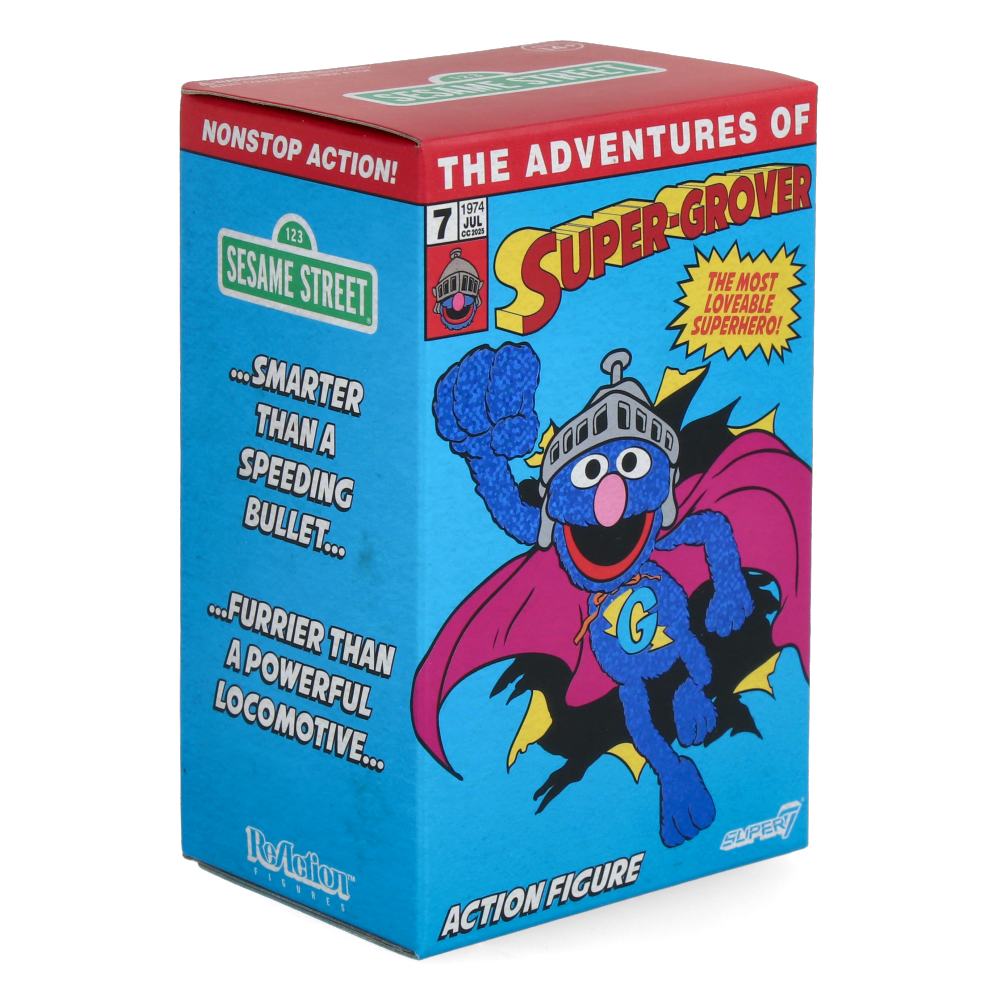 Super Grover (w/CHASE) - Sesame Street ReAction Figures - Super7