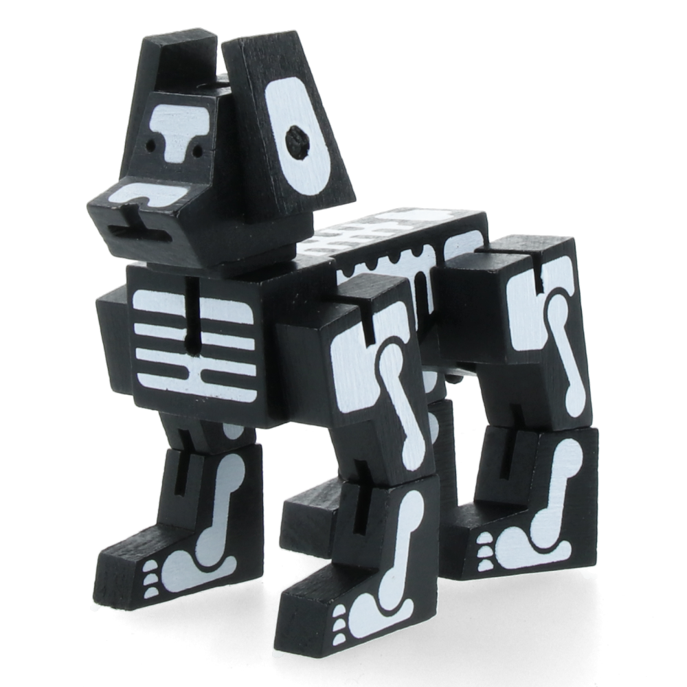Cubebot Milo - Micro - Skeleton Black & White - Wooden Figures