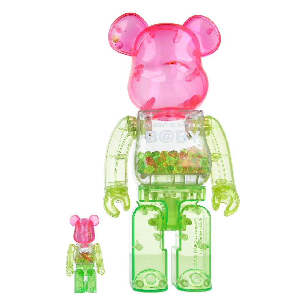 400% + 100% Bearbrick My First Baby 1st Color Clear - Medicom Toy