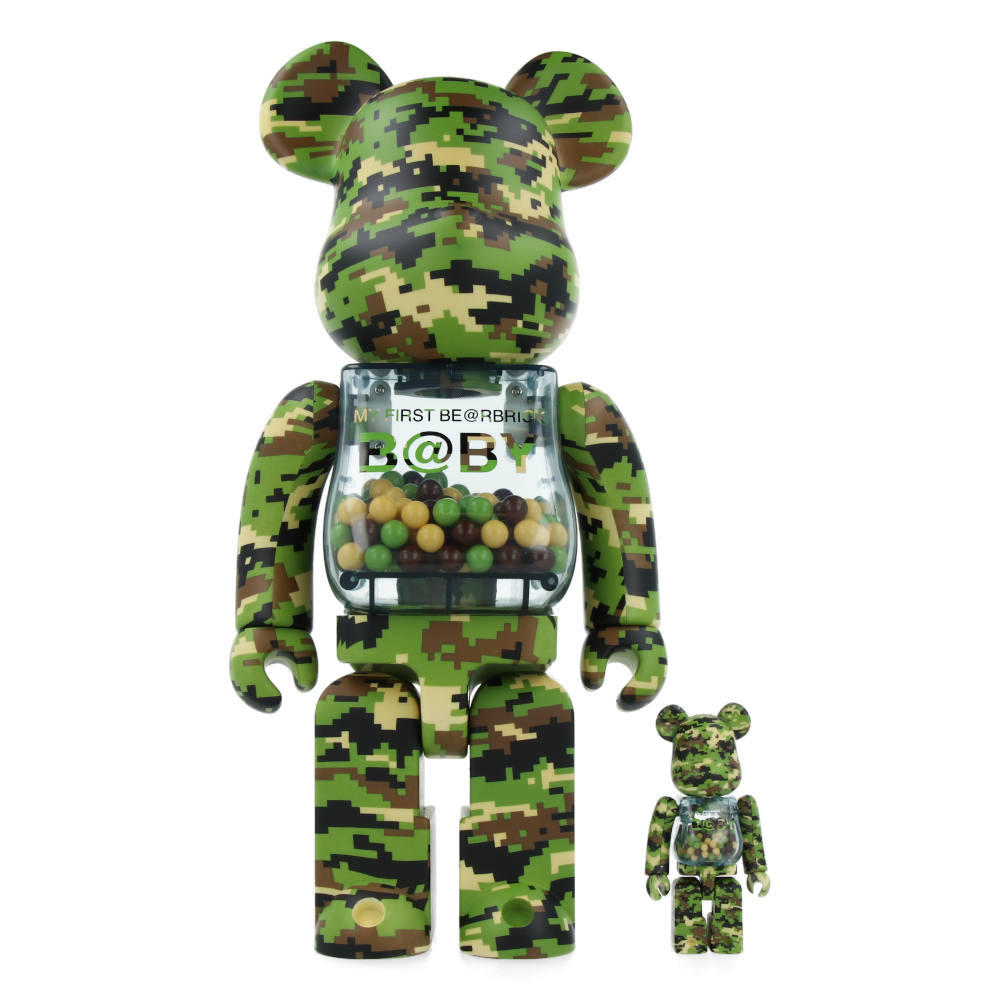 400% + 100% Bearbrick My First Baby Digital Camo - Medicom Toy